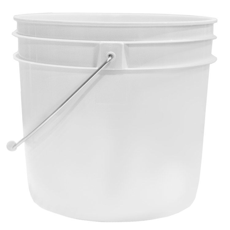 1 GALLON WHITE HDPE OPEN HEAD PAIL, HEAVY WEIGHT W/ METAL BAIL AND ...