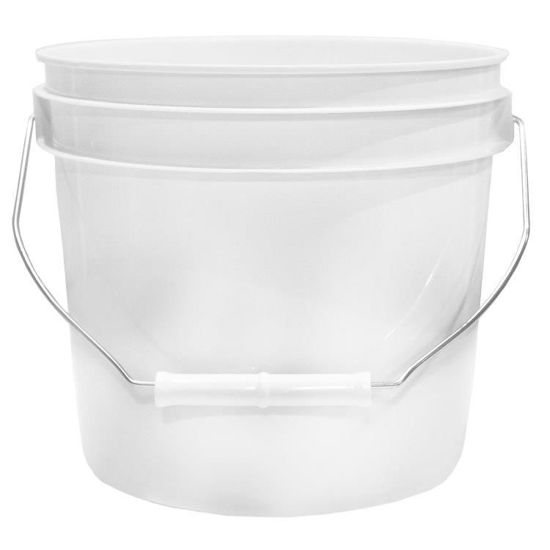1 GALLON WHITE HDPE OPEN HEAD PAIL, HEAVY WEIGHT W/ METAL BAIL AND ...