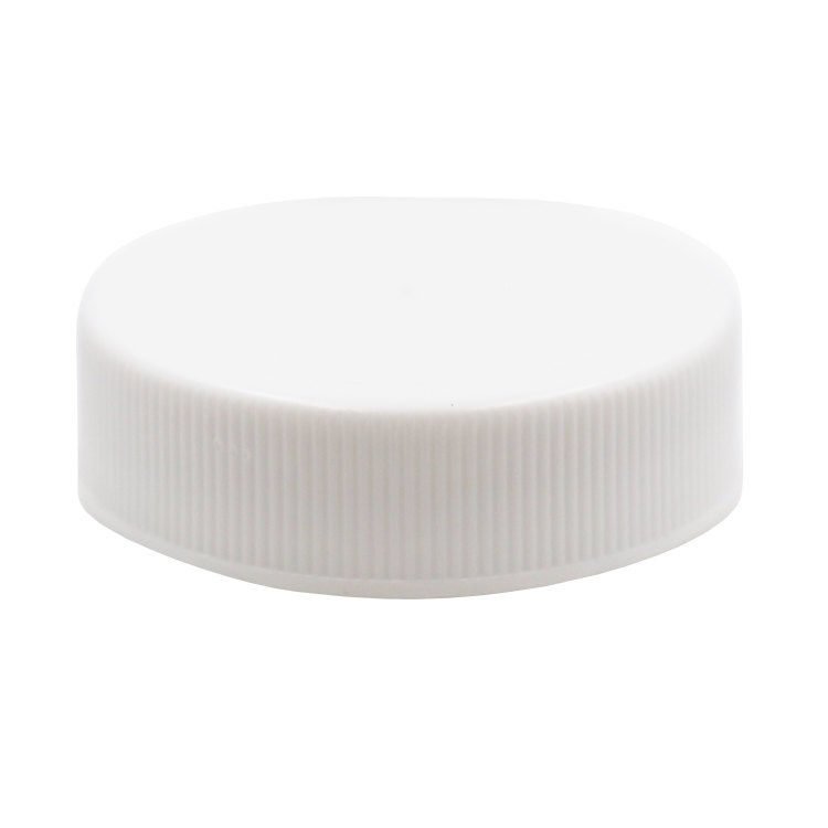 38-400 White PP Plastic Cap, Matte Top, Ribbed Sides, FSM-1, .035 Plain ...