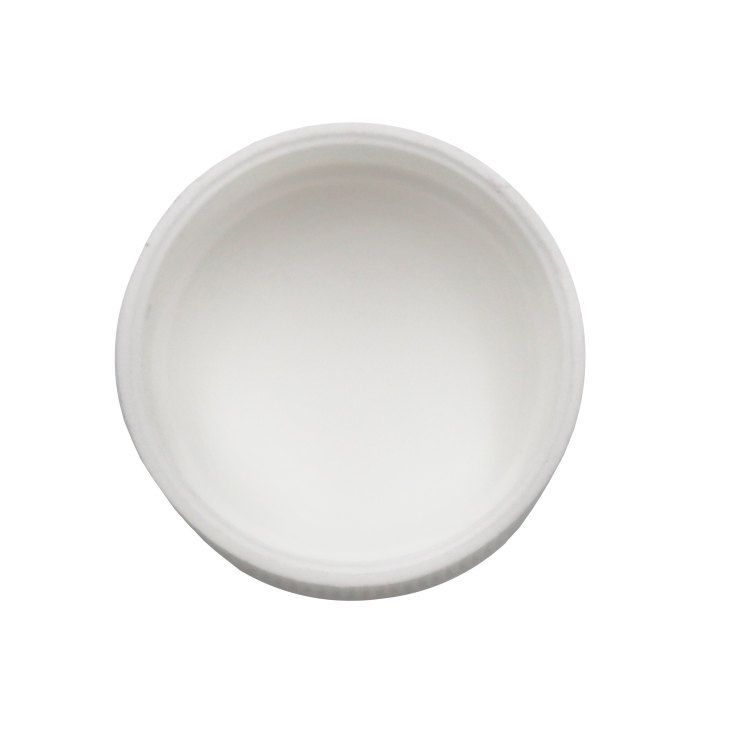 24-410 White PP Plastic Screw Cap, Matte Top, Ribbed Sides w/F217 Liner. Pipeline Packaging