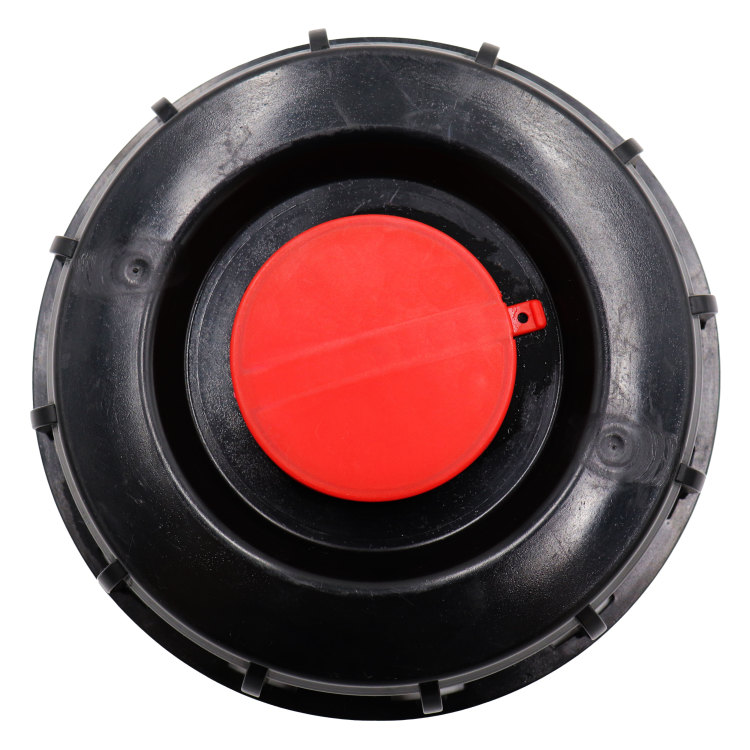 6" Black Tote Cap, 2" Bung w/ EPDM Gasket. Pipeline Packaging