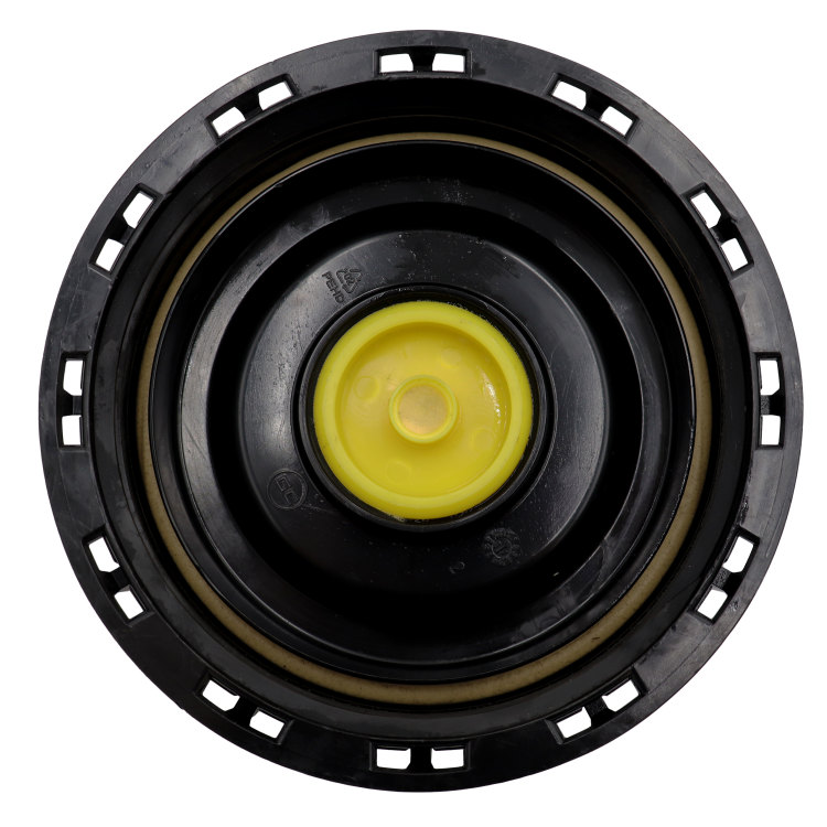 6" Black Tote Cap, 2" Bung w/ EPDM Gasket. Pipeline Packaging