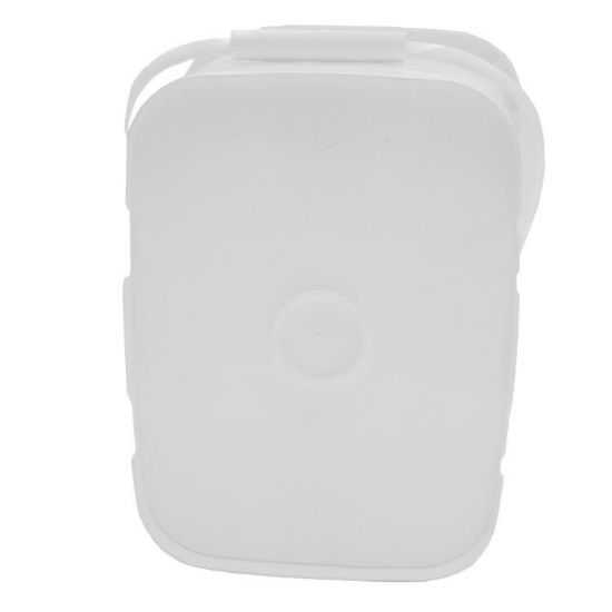 2 Gallon White HDPE Plastic EZ Stor Rectangle Pail w/ Plastic Bail and ...