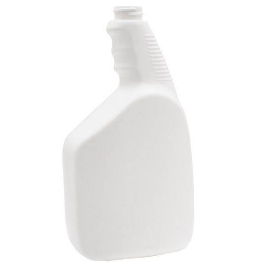 32 oz White/White HDPE Plastic Oval Pistol Grip Bottle, 55 Gram, 28-400 ...