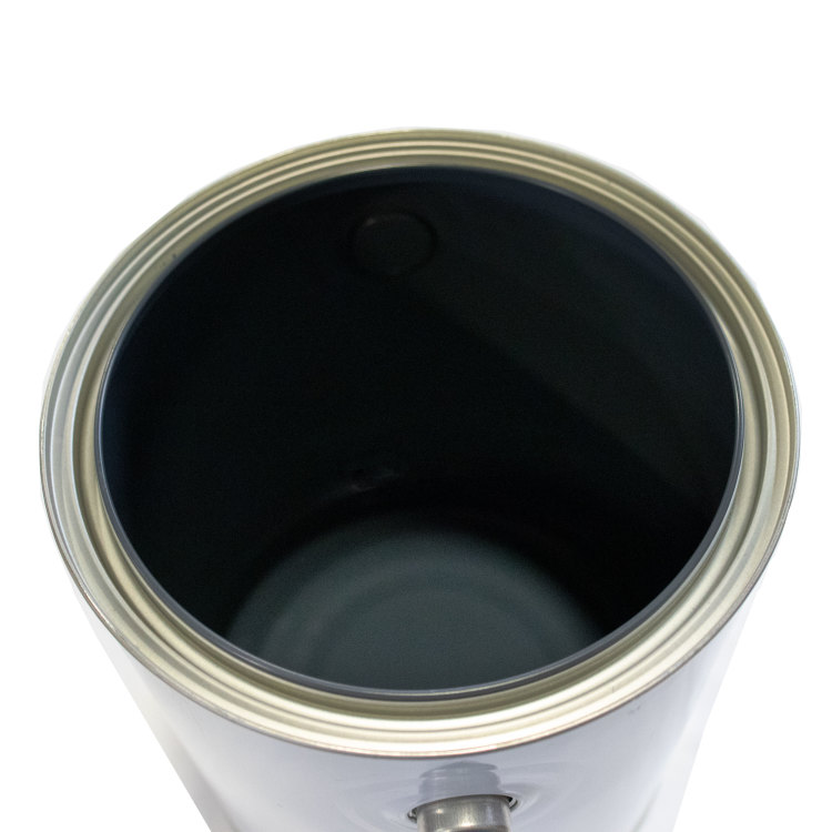 1 Gallon Round Metal Paint Can, White Coat, Gray Epoxy Phenolic Lined ...