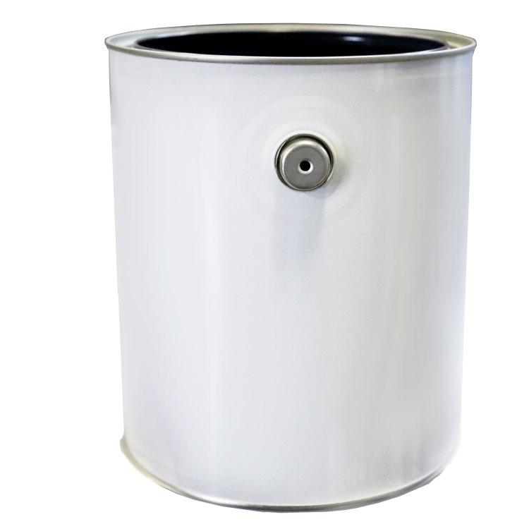 1 Gallon Round Metal Paint Can, White Coat, Gray Epoxy Phenolic Lined ...
