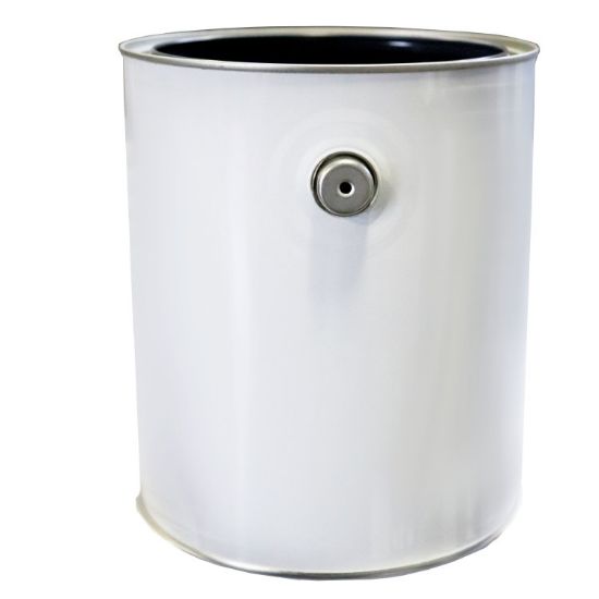 1 Gallon Round Metal Paint Can, White Coat, Gray Epoxy Phenolic Lined ...