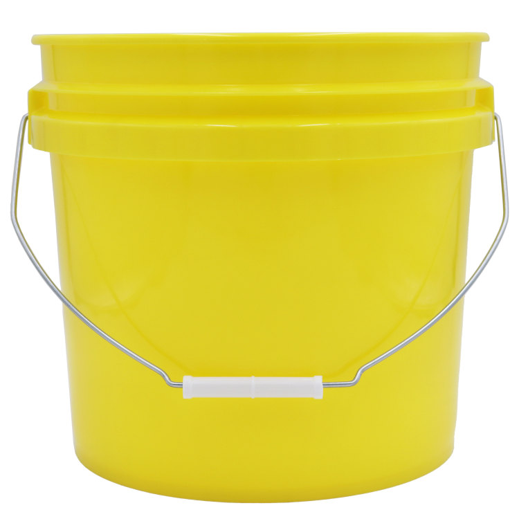3.9 Gallon Yellow HDPE Plastic Open Head Pail, UN Rated. Pipeline Packaging