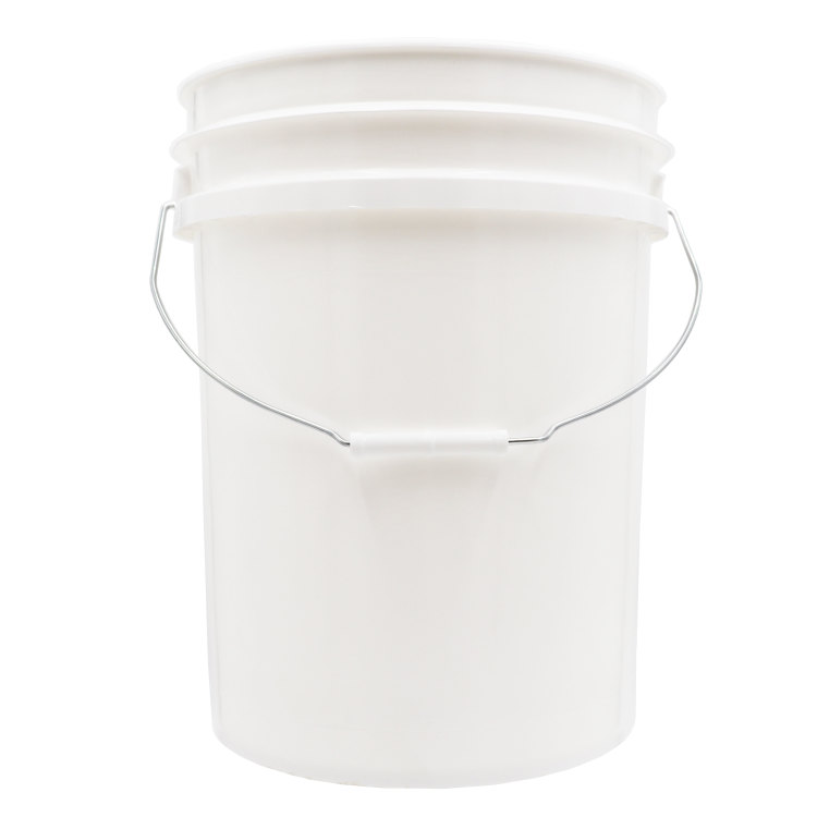 20 Liter White HDPE Plastic Open Head Pail, w/ CWL, Inverted on the ...