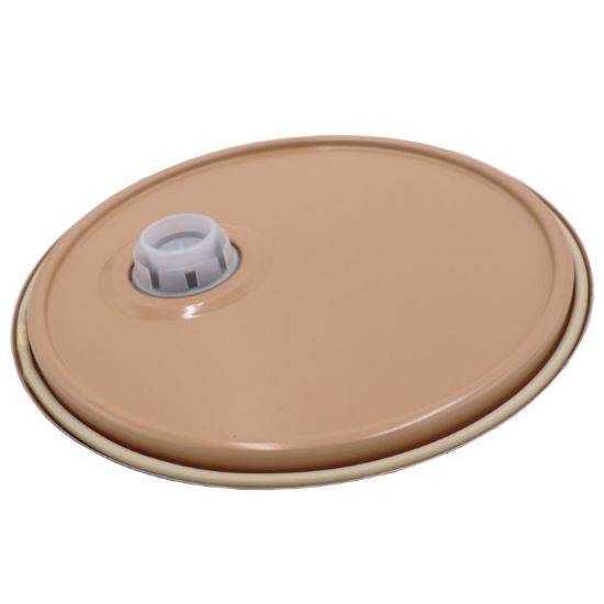 2.5-7 Gallon Gray Steel Ring Seal Pail Cover, Buff Epoxy Lining, 24 ...