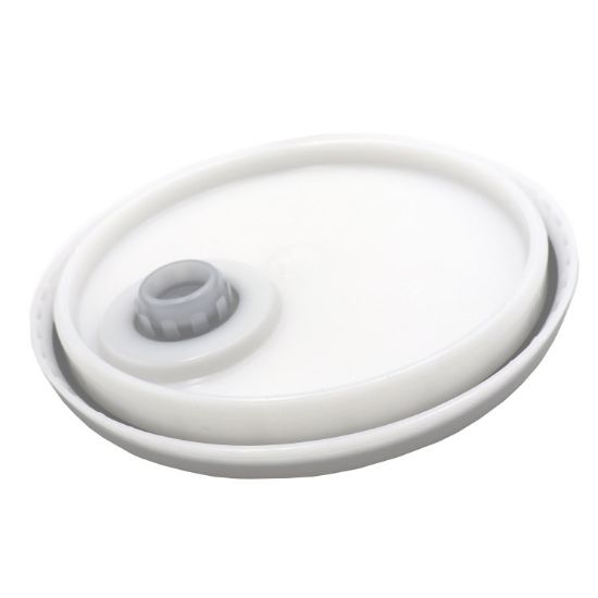 3.5-6 Gallon Natural HDPE Plastic Pail Cover, w/ Rieke Micro Porous ...