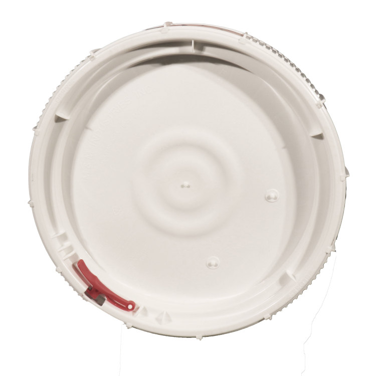 3.5-6.5 Gallon White HDPE Plastic Life Latch Screw Top Pail Cover, w ...