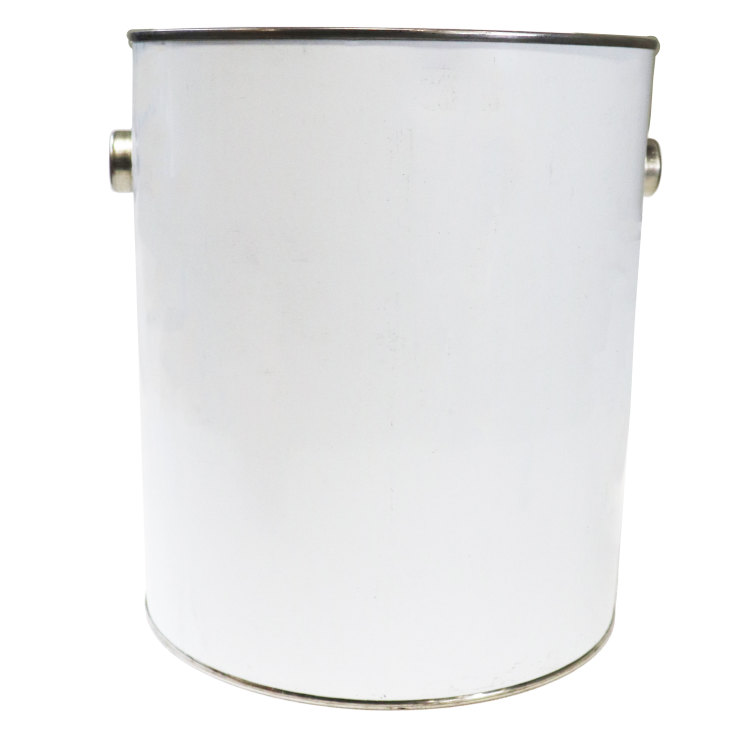 1 Gallon White Round Metal Paint Can w/ Ears, Unlined. Pipeline Packaging