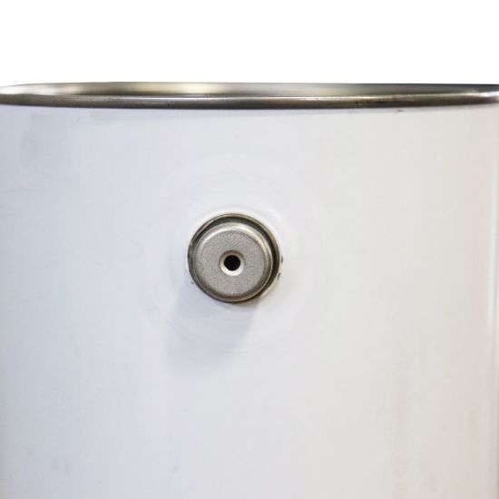 1 Gallon White Round Metal Paint Can w/ Ears, Unlined. Pipeline Packaging