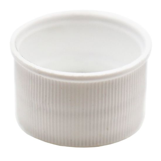 24 mm, 24-410 White Ribbed PP Plastic Cap, PS22 Liner. Pipeline Packaging