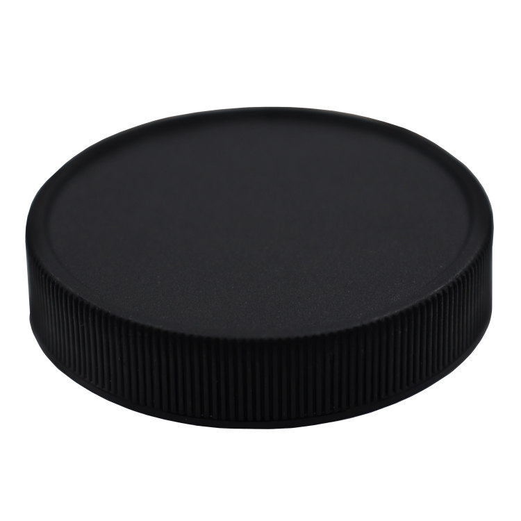 58 mm, 58-400 Black Ribbed Sides, Matte Top, PP Plastic Cap w/ PV Liner ...