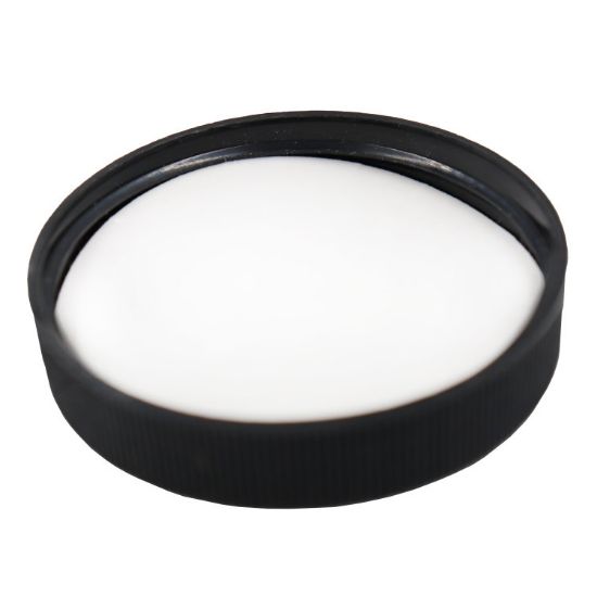 58 mm, 58-400 Black Ribbed Sides, Matte Top, PP Plastic Cap w/ PV Liner ...