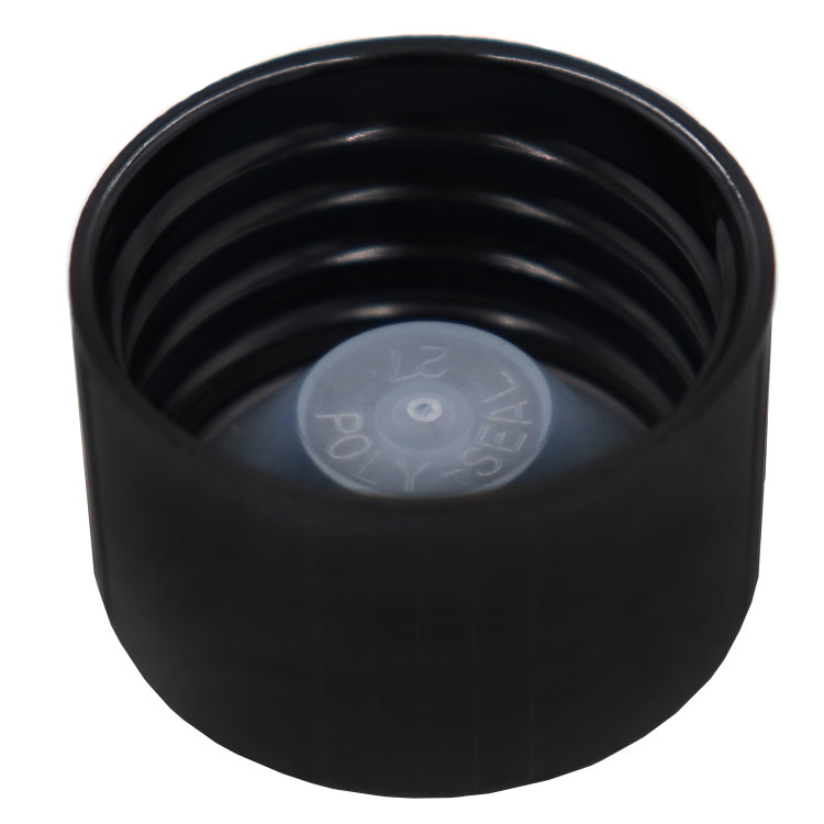 33 mm, 33-430 Black Phenolic Plastic Screw Cap, w/ Poly Seal Liner ...