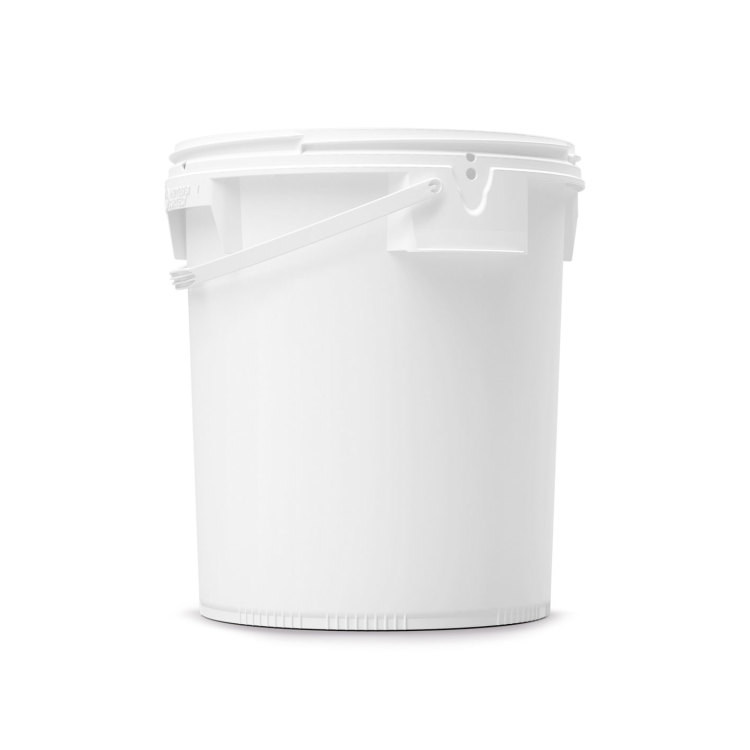 20 Liter Curtec White HDPE Plastic Click Pack Screw Top Pail, UN Rated ...
