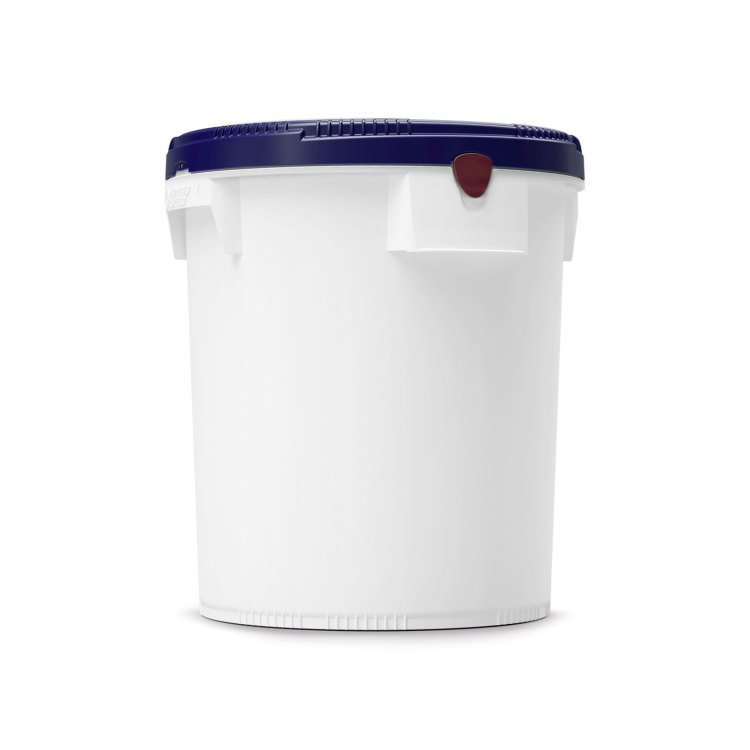 20 Liter Curtec White HDPE Plastic Click Pack Screw Top Pail, UN Rated ...