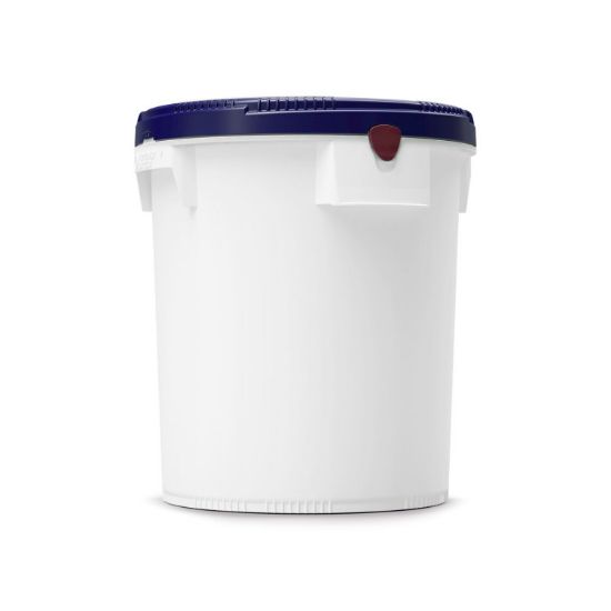 20 Liter Curtec White HDPE Plastic Click Pack Screw Top Pail, UN Rated ...