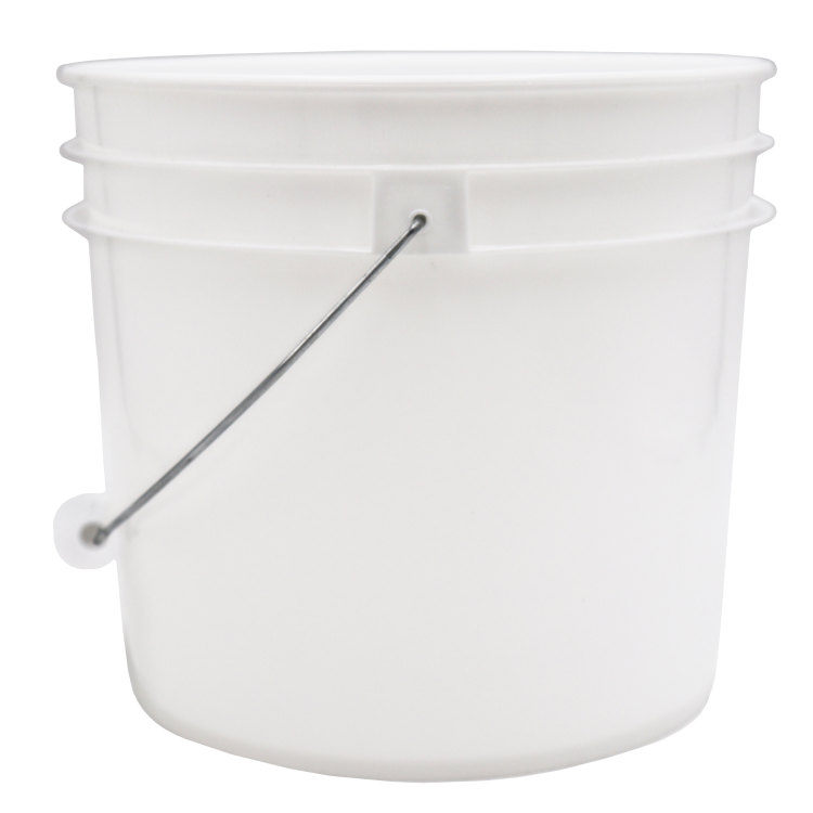 3.5 Gallon White HDPE Plastic Open Head Pail, w/ Metal Handle. Pipeline ...