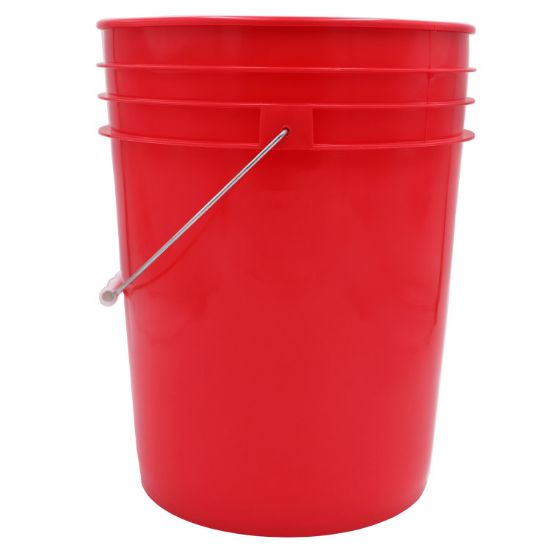 20 Liter Red #186 HDPE Plastic Open Head Pail w/ Metal Handle. Pipeline ...