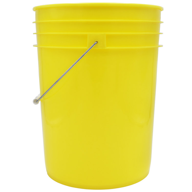 5 Gallon Yellow HDPE Plastic Open Head Pail, w/ Metal Bail. Pipeline ...