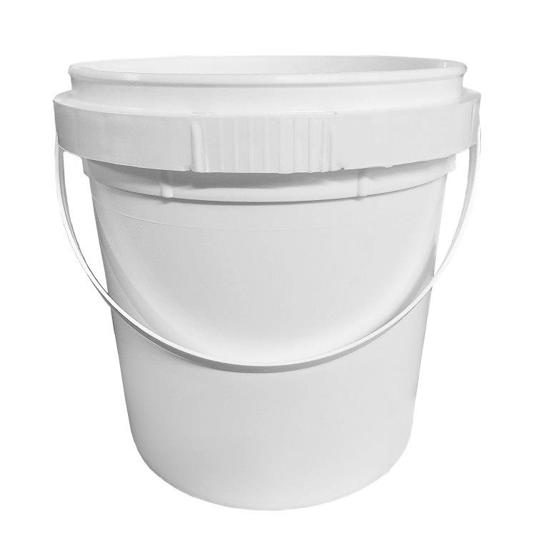 1 Gallon White HDPE Open Head Pail w/ Plastic Handle. Pipeline Packaging