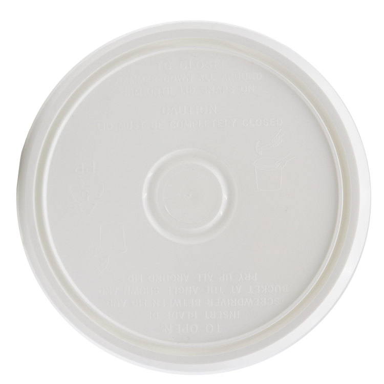 1 Gallon White HDPE Plastic Round Lid, Tamper Evident Tear Tab ...