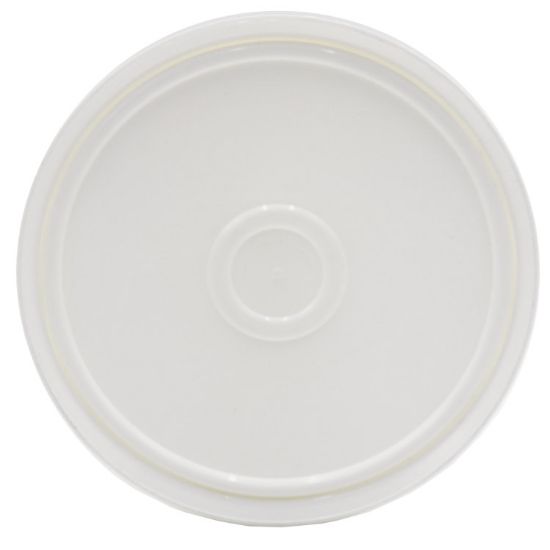1 Gallon White HDPE Plastic Round Lid, Tamper Evident Tear Tab ...