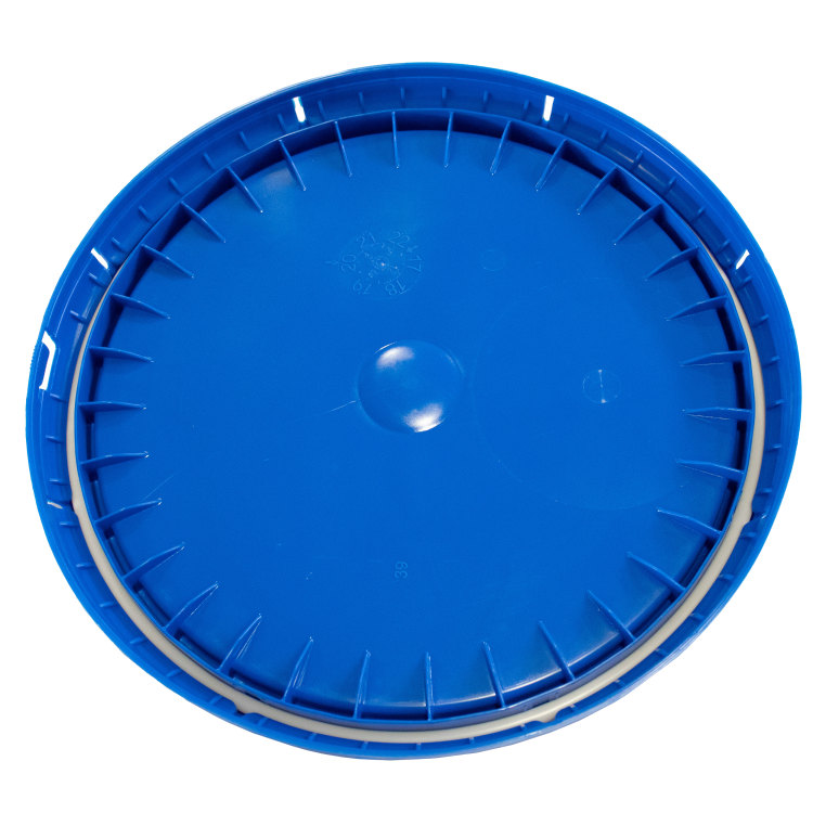 3.5-6-Gallon Blue HDPE Plastic Pail Cover. Pipeline Packaging