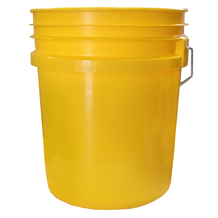 5 Gallon Yellow HDPE Open Head Pail, w/ CWL. Pipeline Packaging