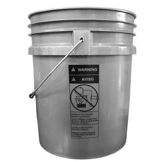 5-Gallon Gray HDPE Plastic Open Head Pail w/ CWL. Pipeline Packaging