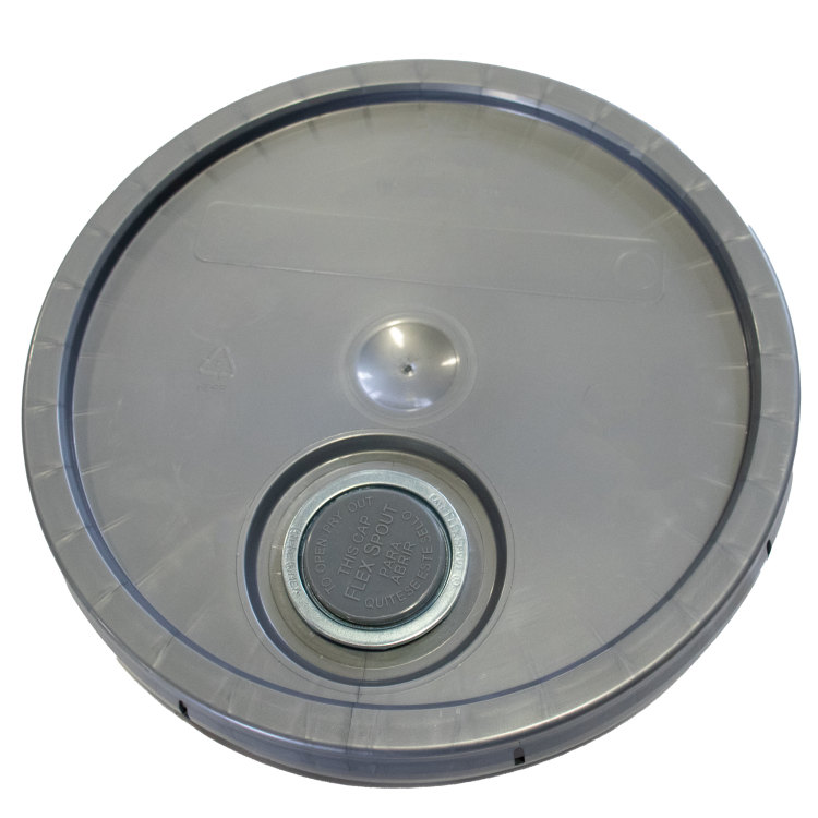 5-Gallon Gray HDPE Plastic Pail Cover, w/ Rieke Flex Spout. Pipeline ...