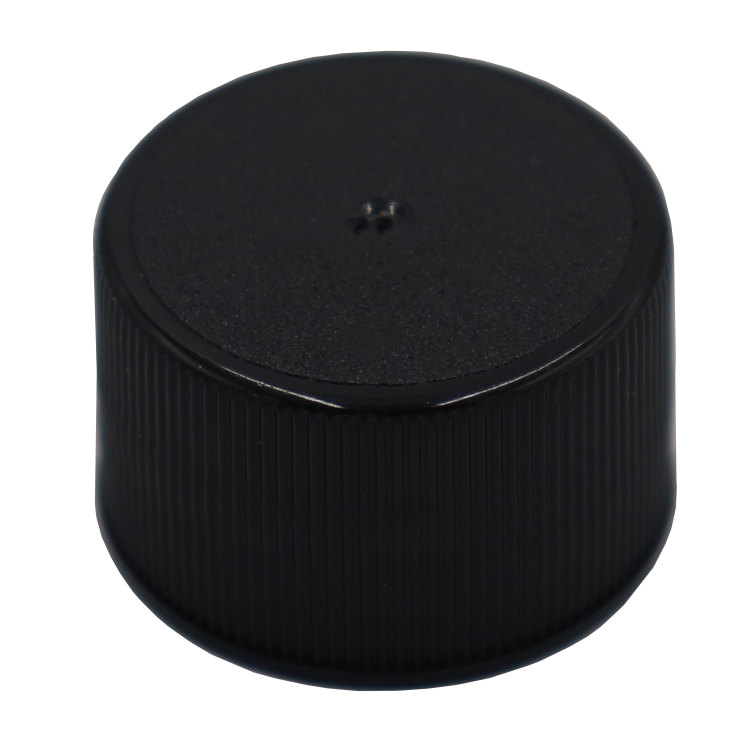 28 mm, 28-410 Black PP Plastic Matte Top, Ribbed Side Cap, .020" Heat Seal for PET. Pipeline ...