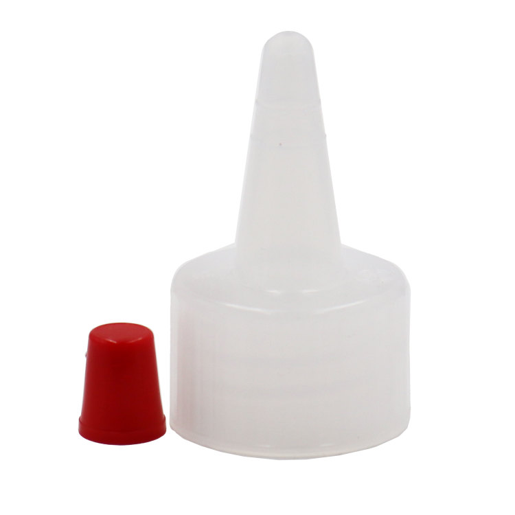 20 mm 20-410 Natural LDPE Plastic Yorker Cap w/ .030" Orifice w/ Red ...