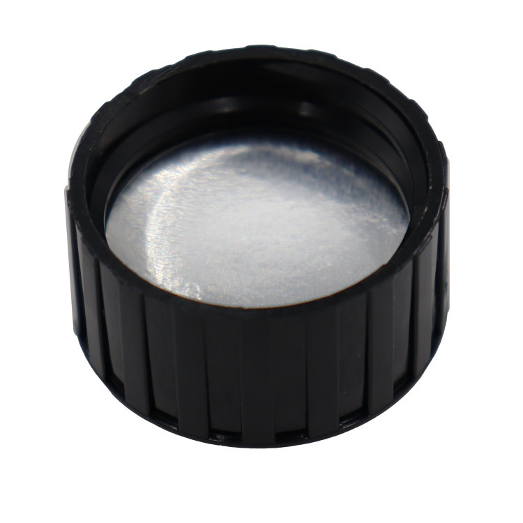 28 mm, 28-400 Black PP Plastic Turret Cap, Heat Seal for HDPE, 3 x 6 ...