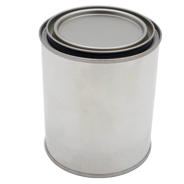 1 Pint Metal Paint Can, Gray Epoxy Phenolic Lined, w/ Plug Cover ...