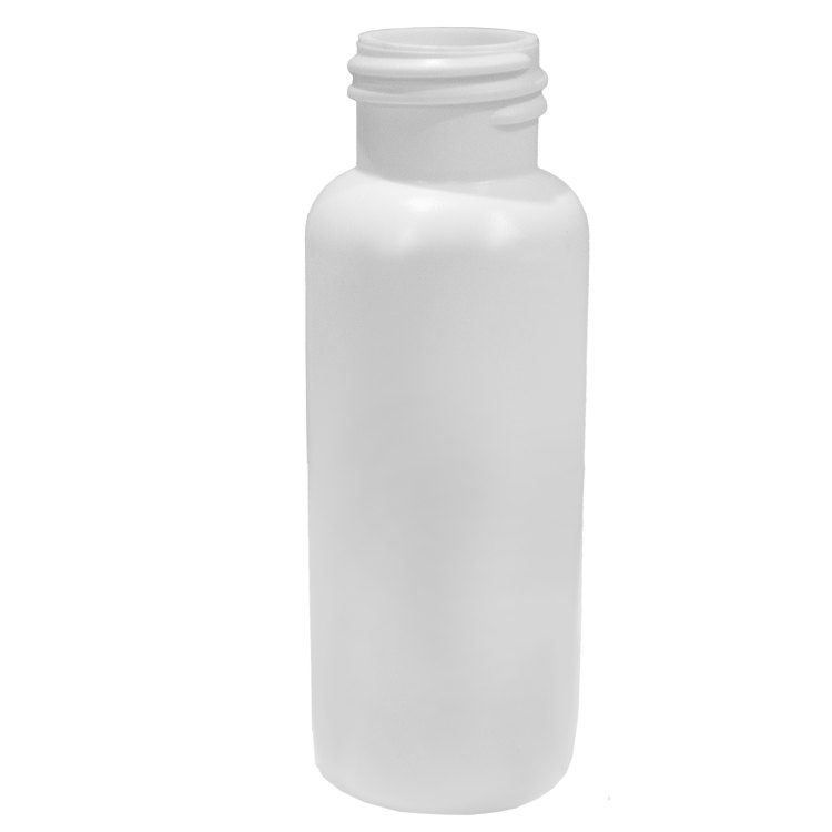 2 OZ WHITE LDPE BULLET ROUND BOTTLE, 24-410 NECK FINISH, UNFLAMED ...