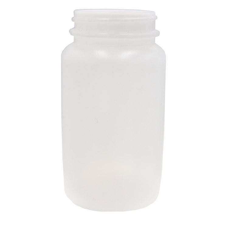 8 oz Natural HDPE Plastic Wide Mouth Round Packer Bottle, 48-400, w ...