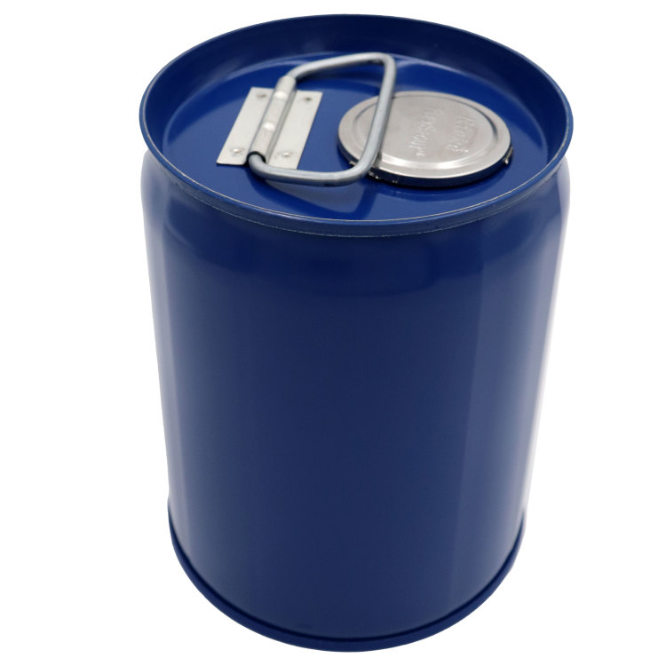 1 Gallon Blue Steel Tight Head Pail, Rust Inhibited Lined, Rieke Prep w ...