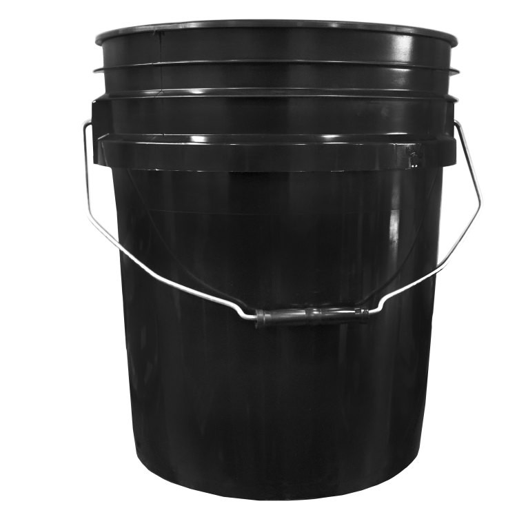 5-Gallon Black HDPE Plastic Open Head Pail w/ CWL. Pipeline Packaging