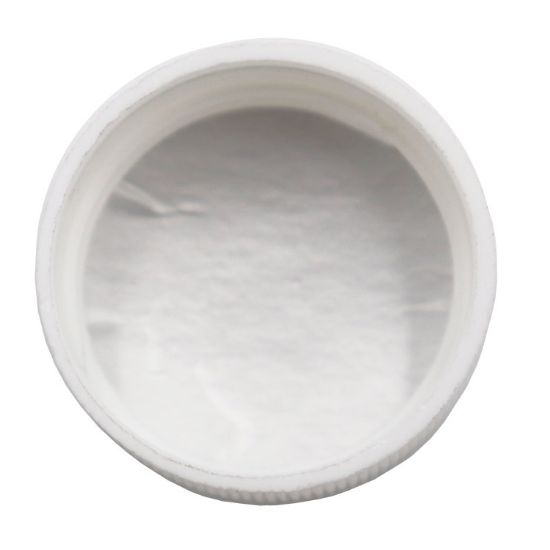 28-410 White PP Plastic Cap, Smooth Top, Ribbed Sides w/ SG75 Plain ...