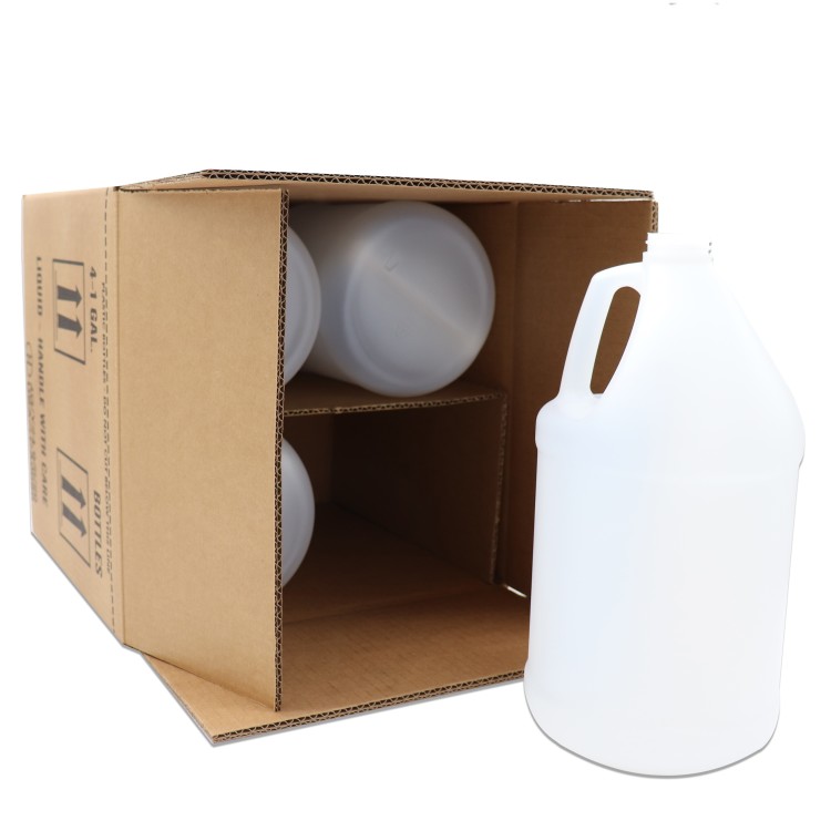 128 oz Natural HDPE Plastic Industrial Round Bottle, 38-400, 4x1, 4G ...