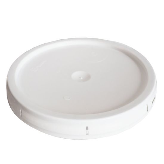 3.5-7 Gallon White HDPE Plastic Pail Cover, Tear Tab w/ Gasket, Food ...