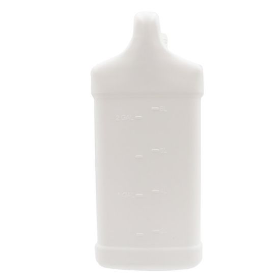 2.5 Gallon White HDPE Plastic F-Style Trimline Bottle, Level 5 ...