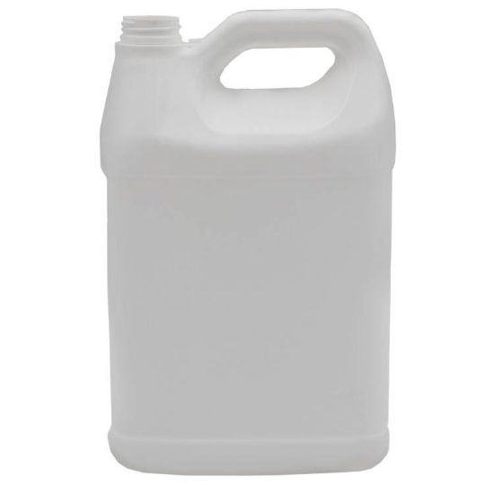 128 oz White HDPE Plastic F-Style Bottle, Fluorinated Level 4, 38mm ...