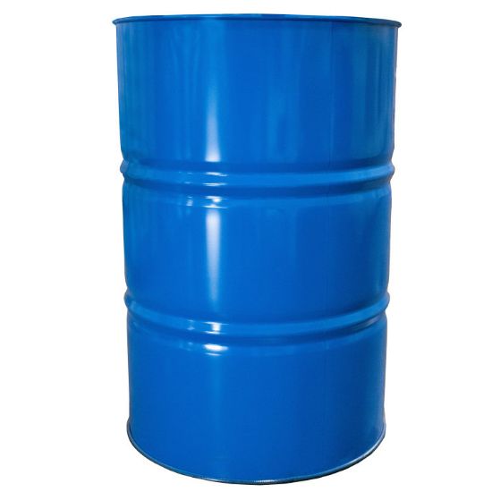 55 Gallon Chevron Blue Steel Tight Head Drum, Unlined, 2" & 3/4" Tri ...