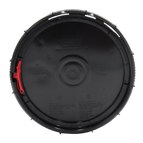 2.5 Gallon Black HDPE Plastic Screw Top Pail Cover, Life-Latch New ...